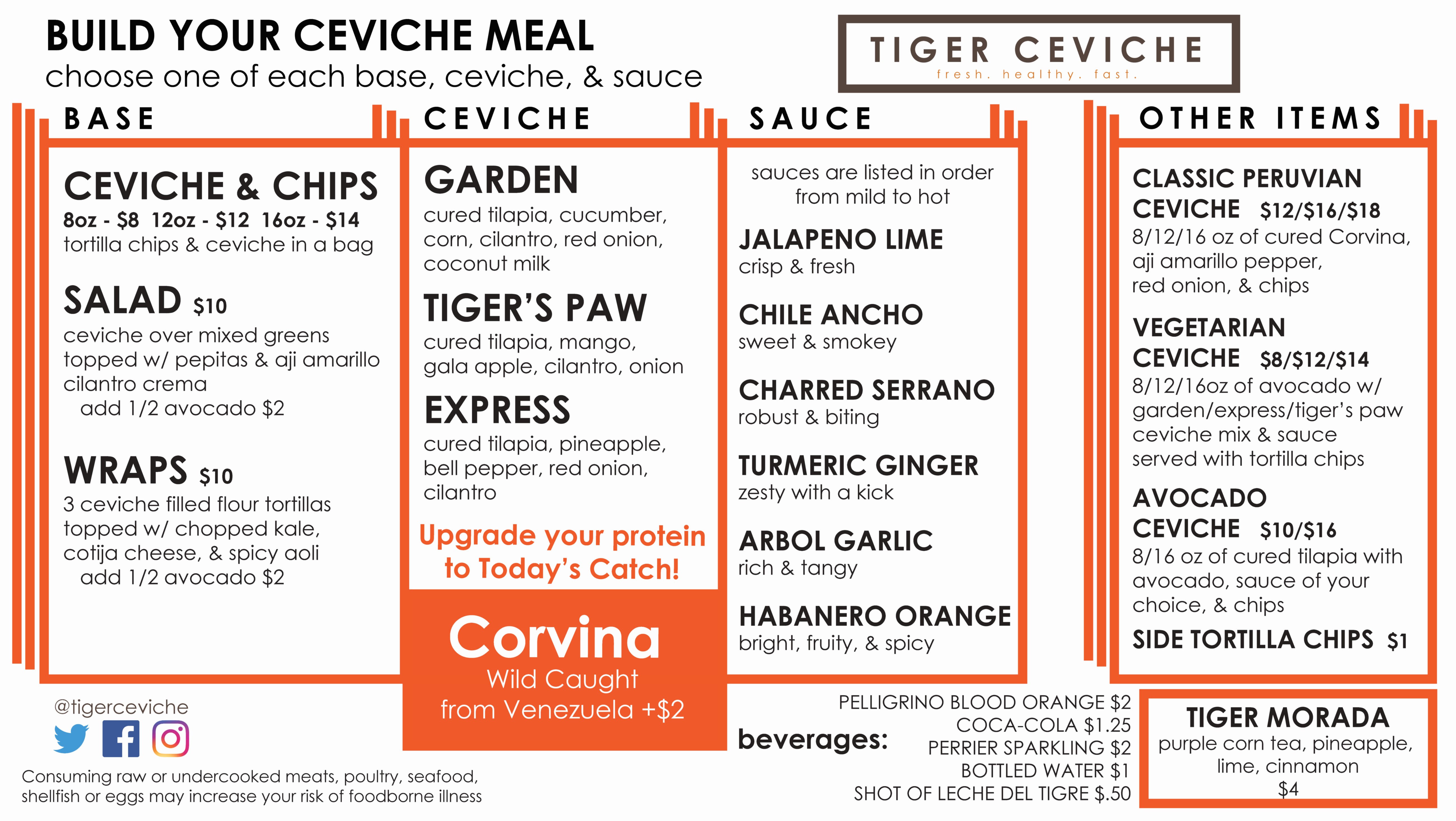 Our Menu – Tiger Ceviche